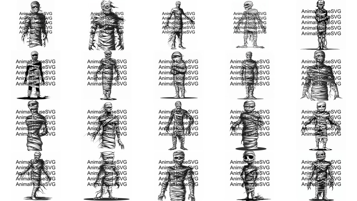 Halloween Mummy SVG Pack: 68 Lasercut Designs (digital Download) - Etsy