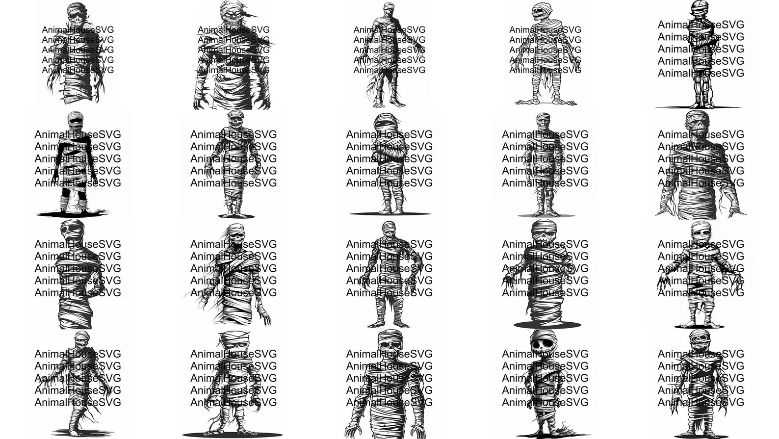 Halloween Mummy SVG Pack 68 Designs. Mummy SVG, Mummy JPG, Mummy ...