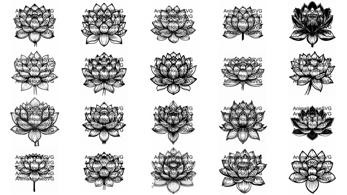 Lotus Flower SVG Pack: 70 Unique Designs (digital Download) - Etsy