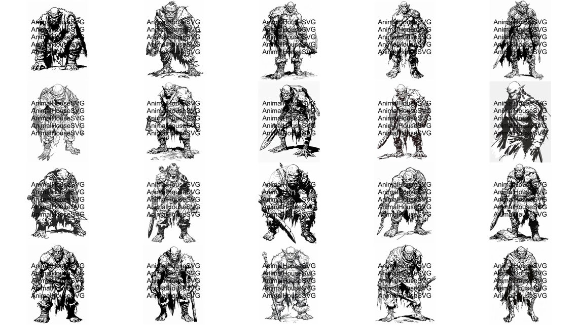 Orc SVG Pack 76 Unique Designs. Orc SVG, Orc PNG, Orc Lasercut, Orc ...