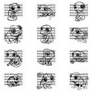 Cute Chameleon SVG Pack 108 Designs. Cute Chameleon SVG, Cute Chameleon ...