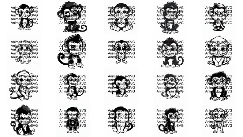 Cute Monkey SVG Pack 108 Unique Designs. SVG, JPG,, Cricut Svg, Cnc ...
