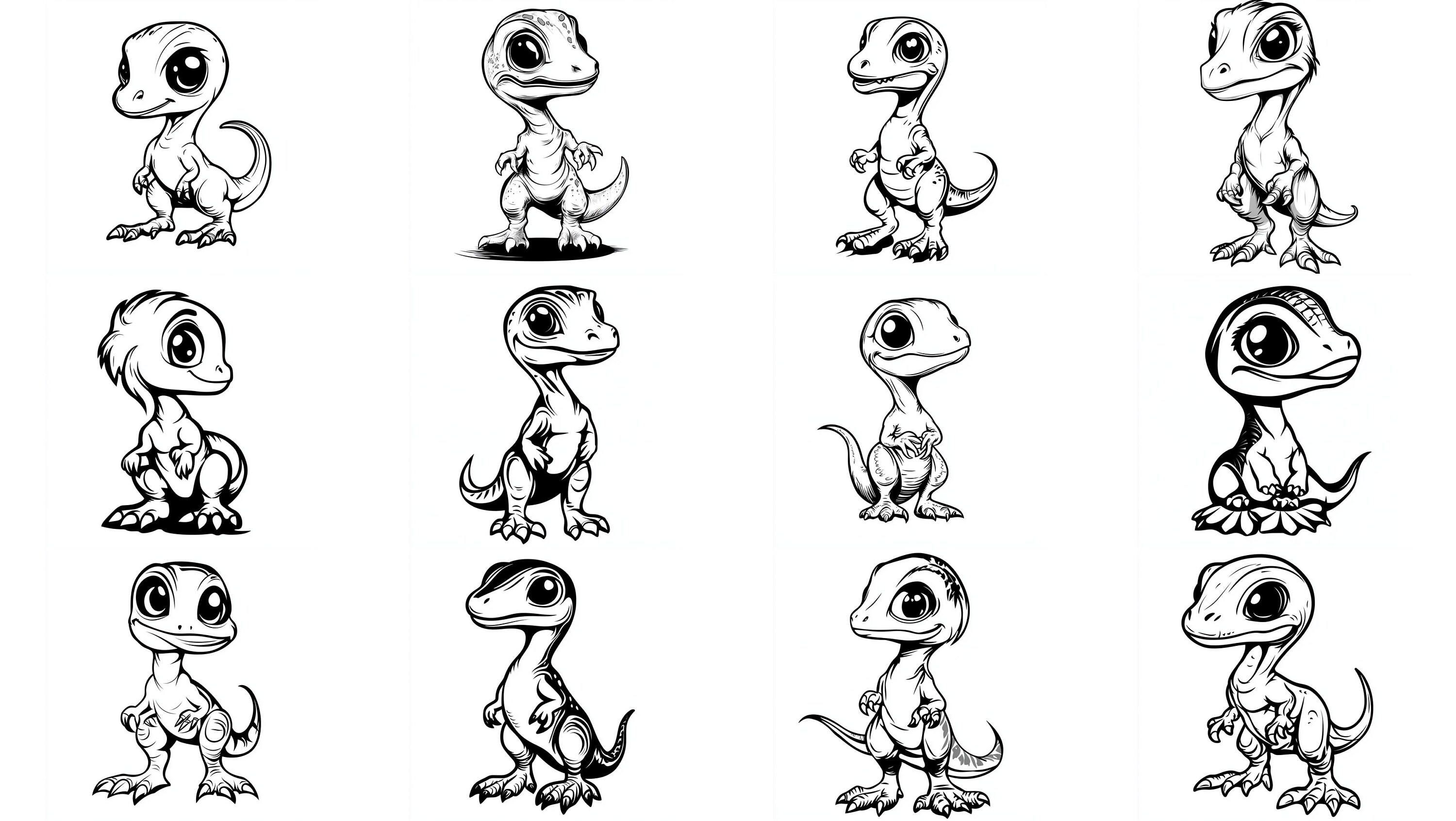 Cute Velociraptor SVG Pack 84 Designs. Cute Velociraptor SVG, Cute ...