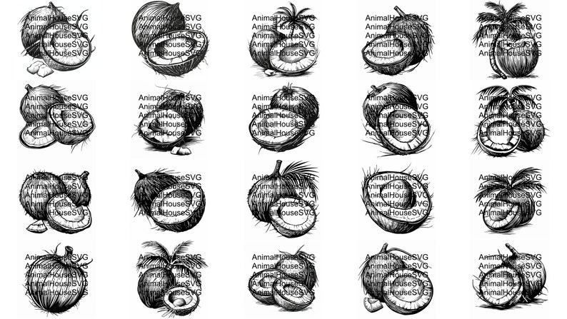 Coconut SVG Pack: 144 Fruit Designs for Cricut & Laser Cutting (digital ...