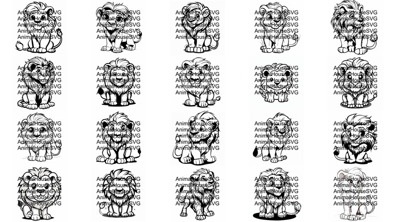 Cute Lions SVG Pack 124 Unique Designs. SVG, JPG,, Cricut Svg, Cnc, Lasercut Svg, Digital ...
