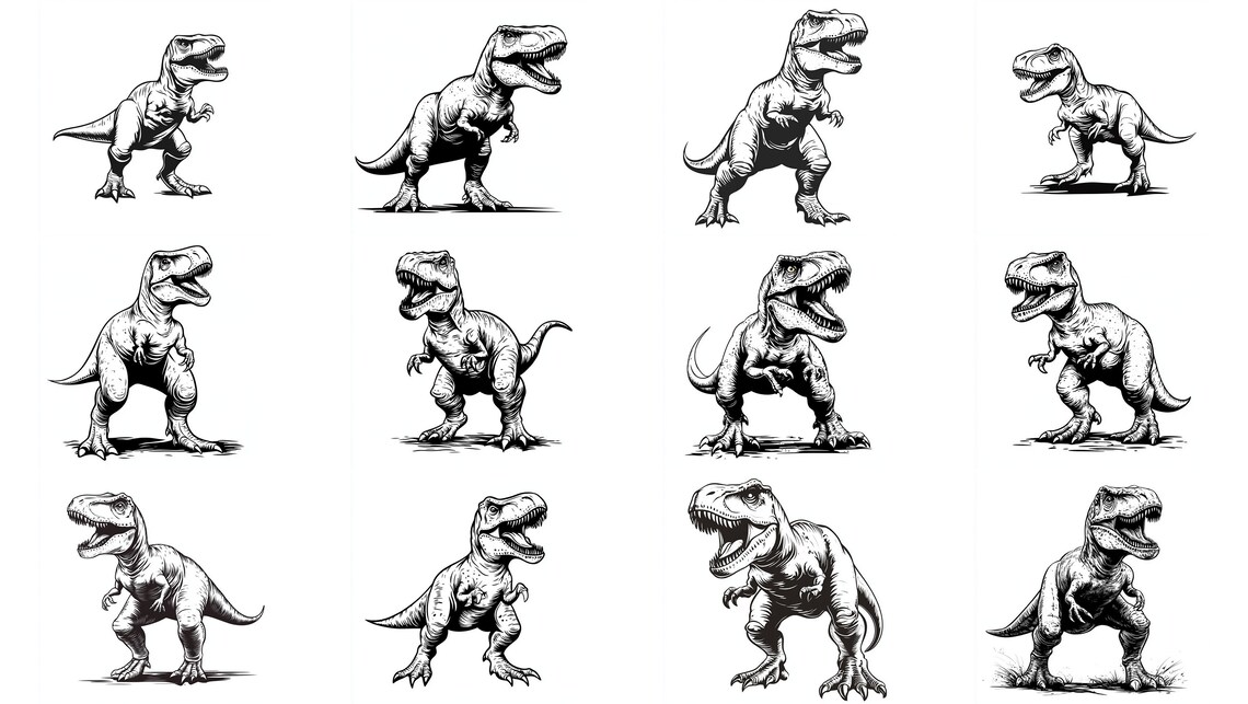 Tyranosaurus Rex SVG Bundle: 144 Dinosaur Designs (digital Download) - Etsy