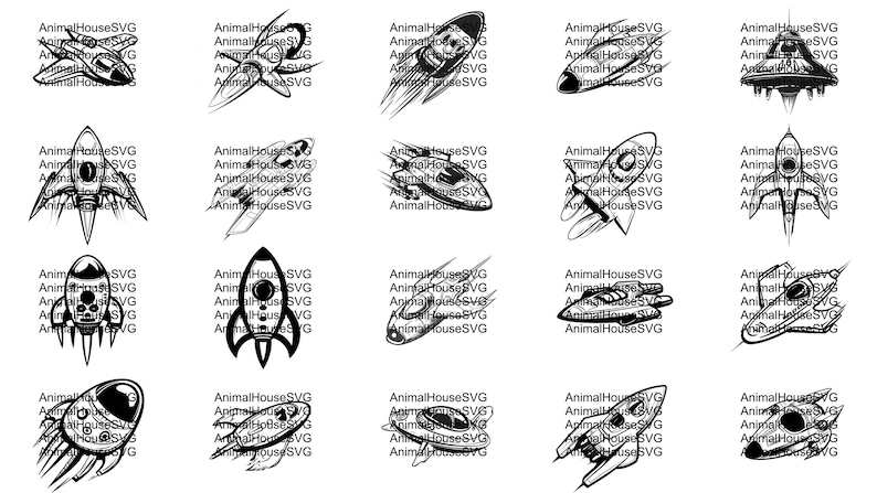Spaceships SVG Pack: 93 Spacecraft Designs (digital Download) - Etsy