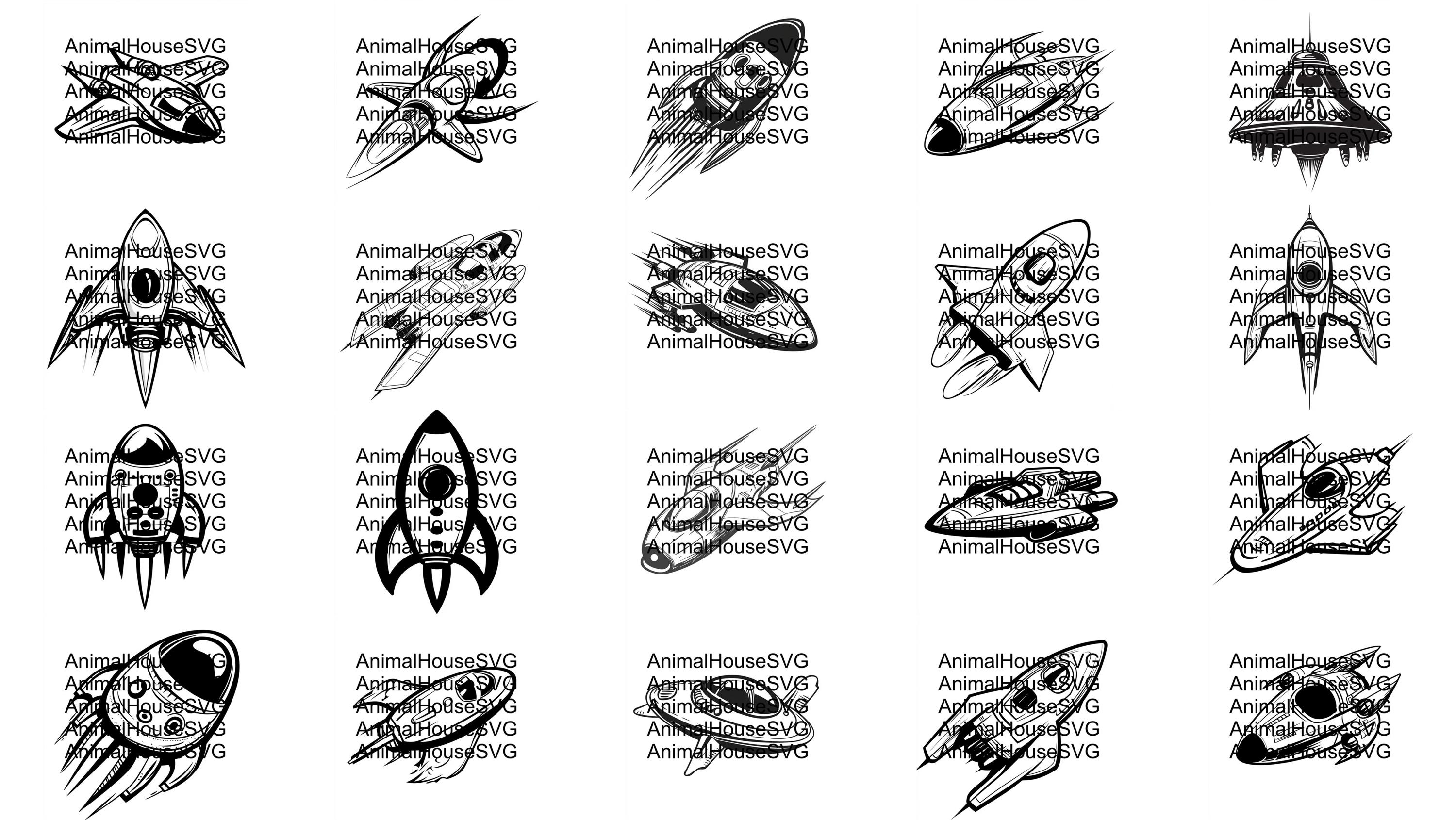 Spaceships SVG Pack: 93 Spacecraft Designs (digital Download) - Etsy