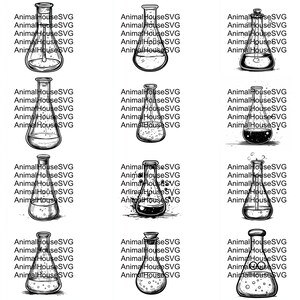 Beaker SVG Pack 128 Designs. Beaker SVG, Beaker PNG, Laser Svg, Beaker ...