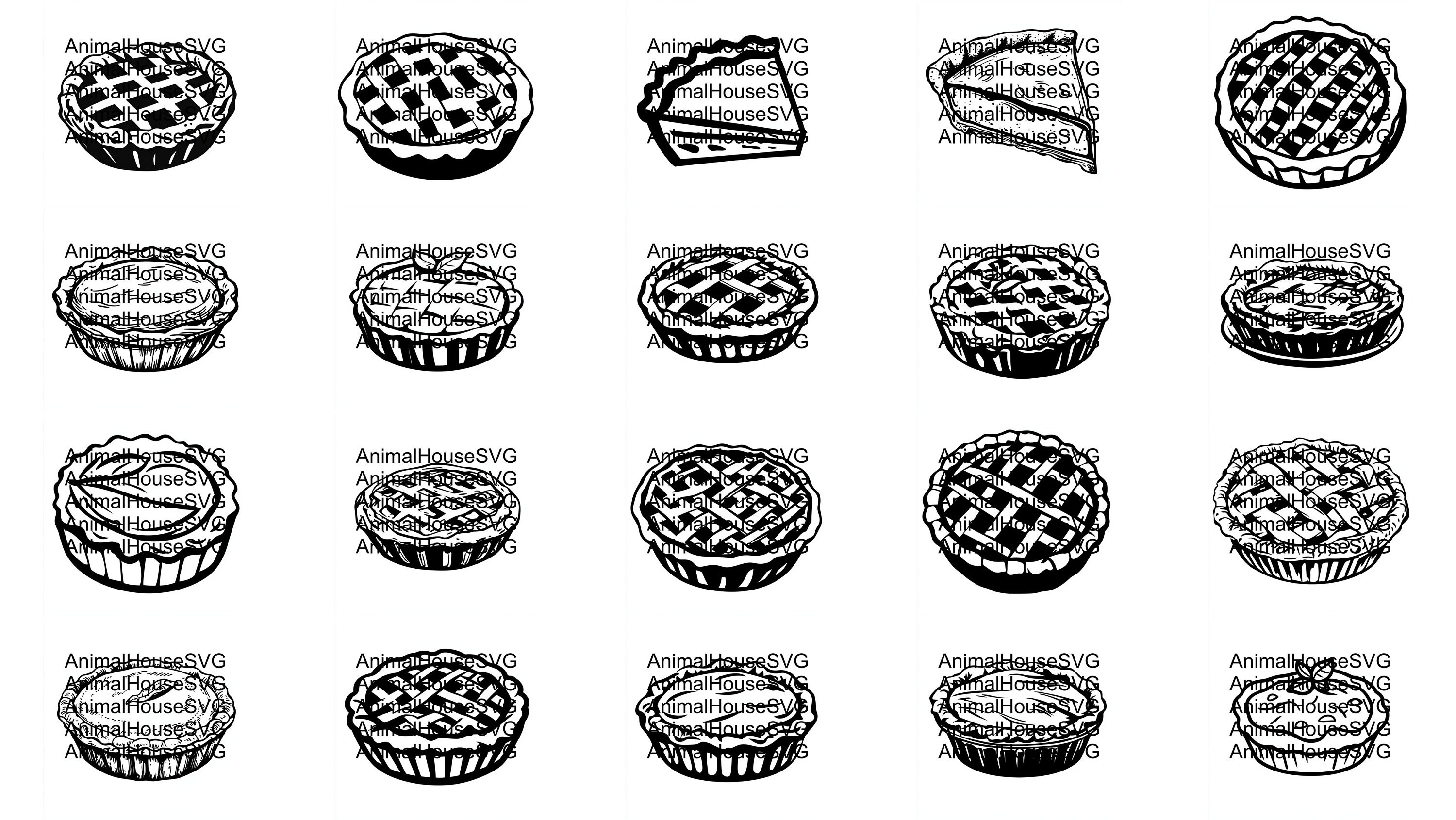 Pie SVG Pack: 220 Unique Designs (digital Download) - Etsy
