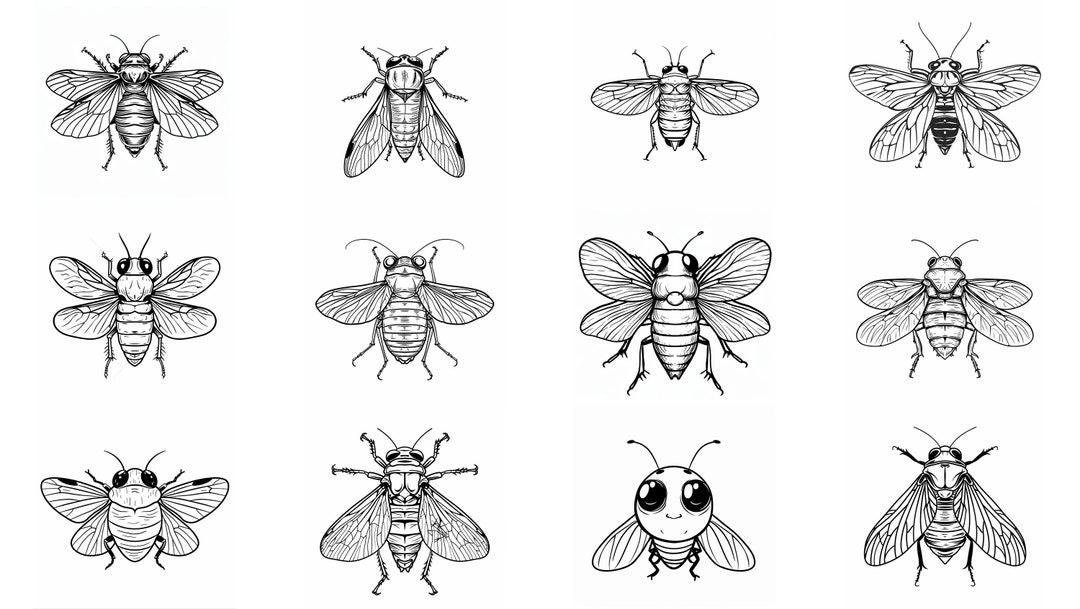 Cute Cicada SVG Pack 96 Unique Designs. Cute Cicada SVG, Cute Cicada ...