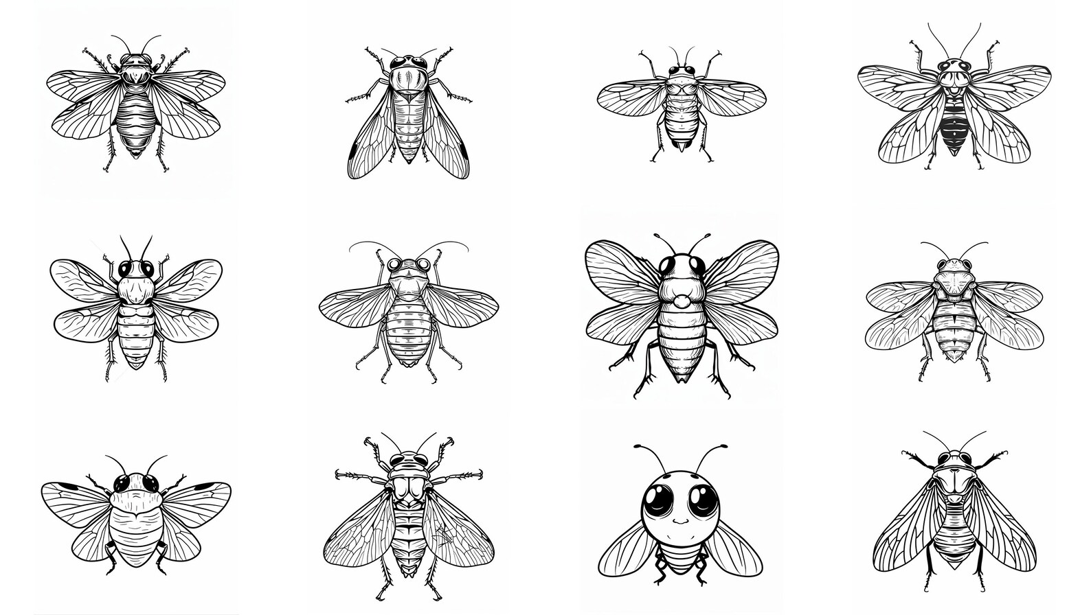 Cute Cicada SVG Pack 96 Unique Designs. Cute Cicada SVG, Cute Cicada ...