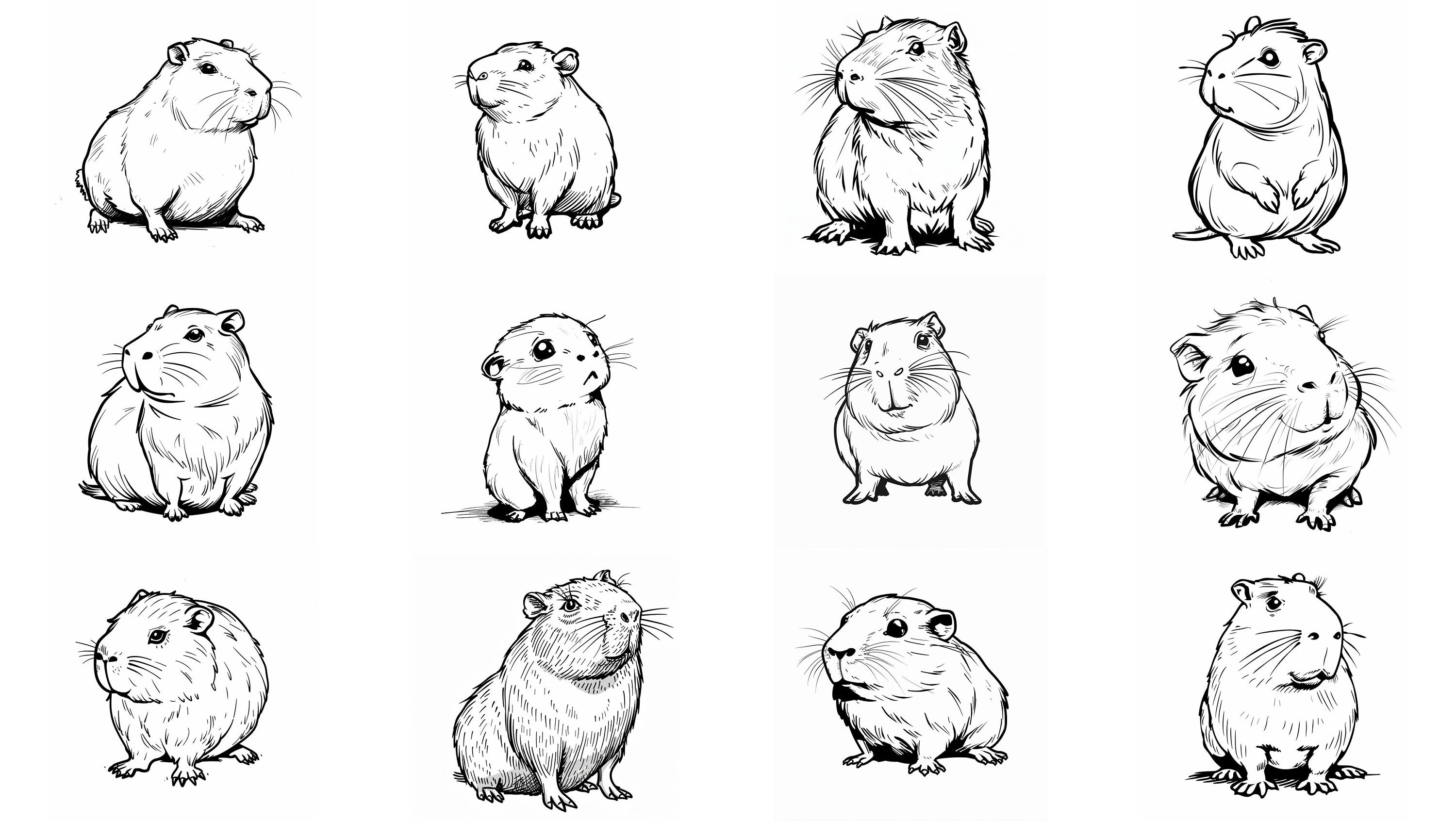 Cute Capybara SVG Pack 112 Designs. Cute Capybara SVG, Cute Capybara ...