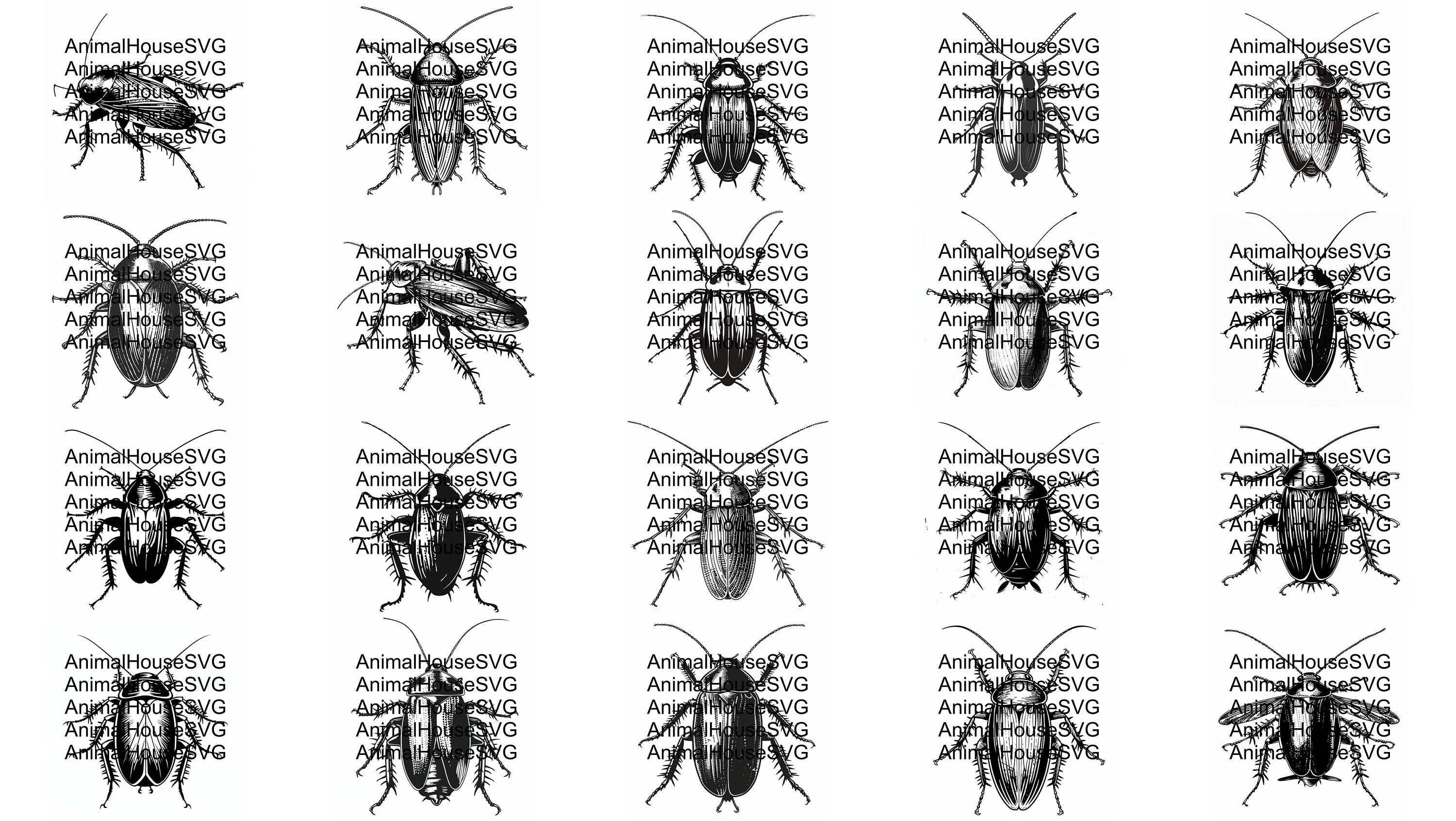 92 Cockroach SVG & PNG Designs: Insect Art Bundle (digital Download) - Etsy