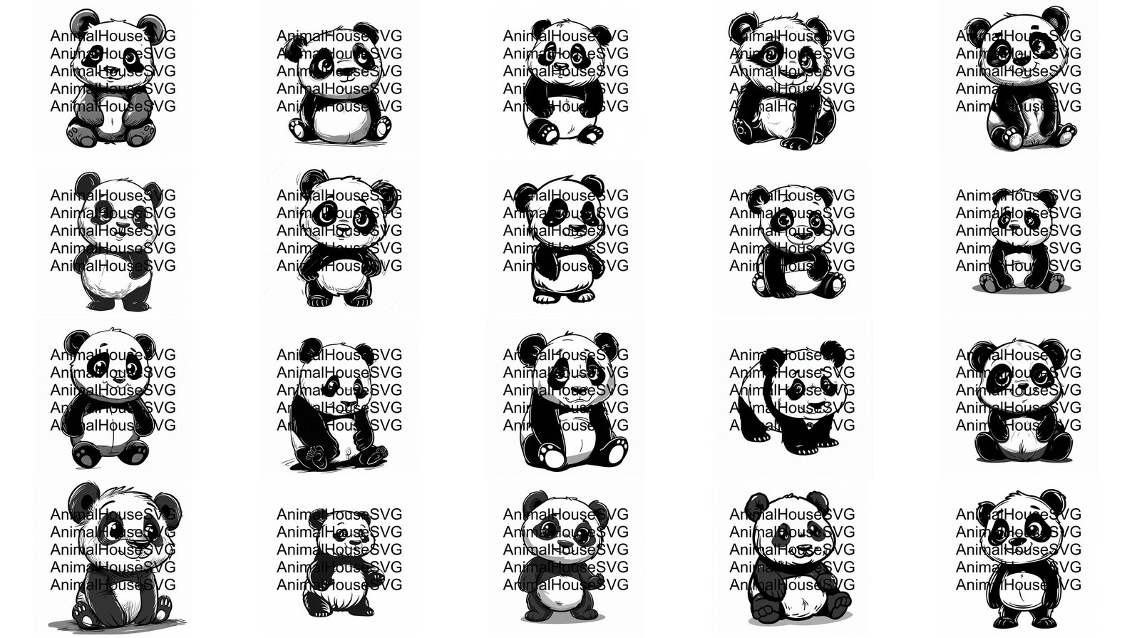 Cute Panda SVG Pack 107 Unique Designs. SVG, JPG,, Cricut Svg, Cnc ...