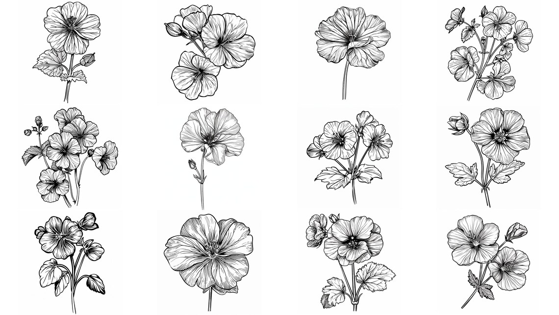 Geranium Flower SVG Pack: 72 Unique Designs (digital Download) - Etsy