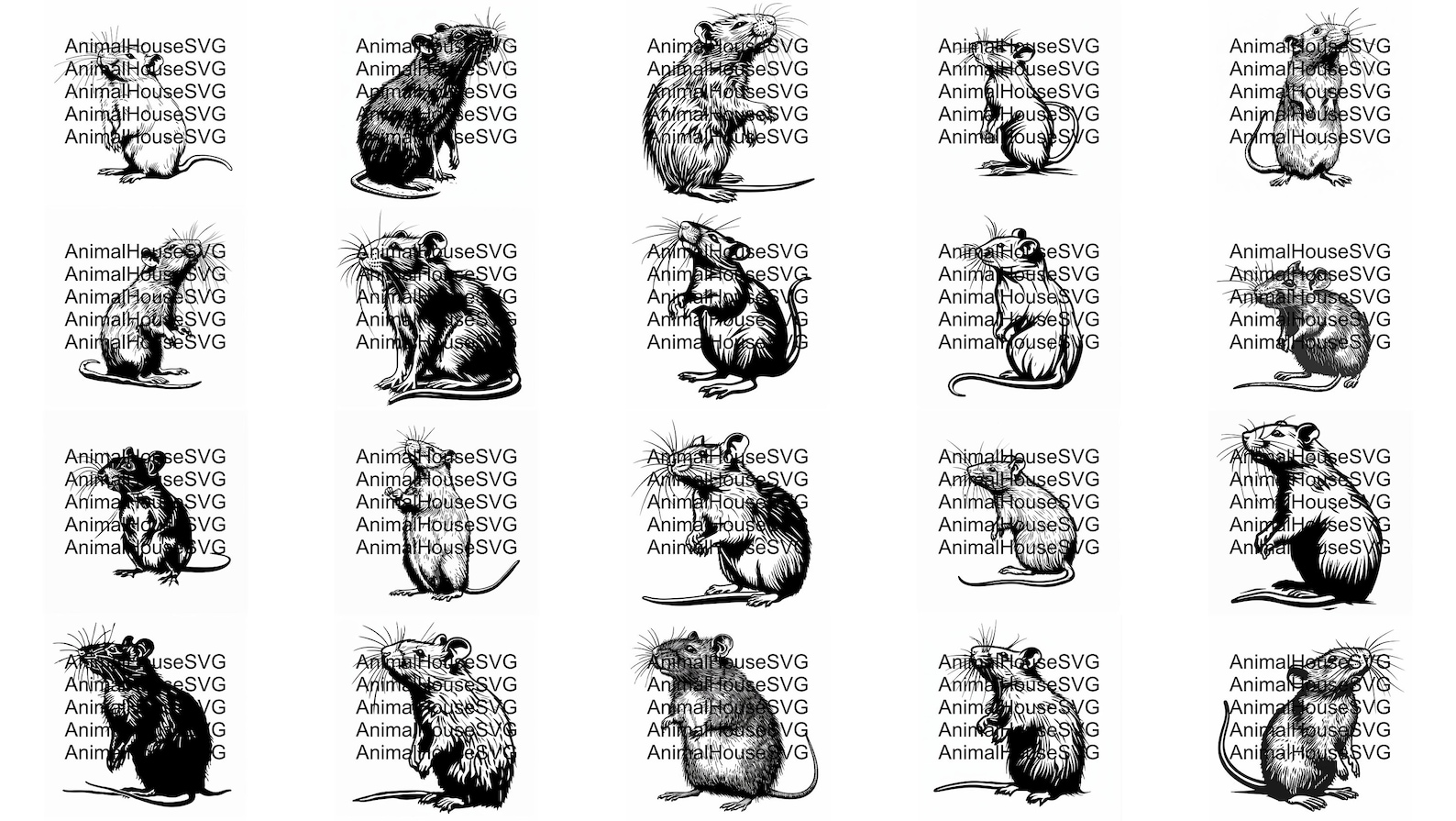 Rat SVG Bundle: 104 Unique Designs for Cricut, CNC (digital Download ...