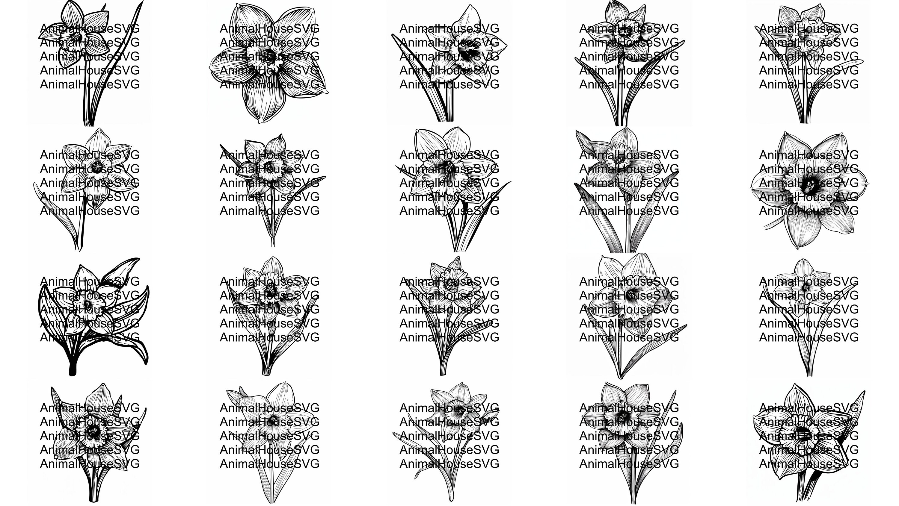 Daffodil Flower SVG Pack: 104 Unique Designs (digital Download) - Etsy