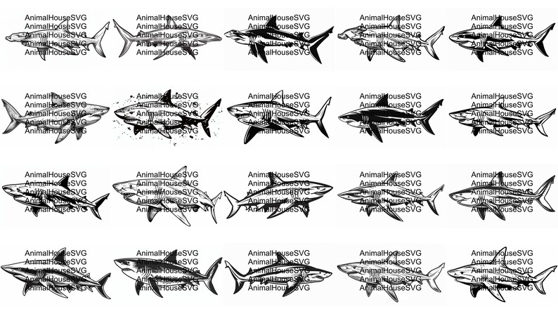 Shark SVG Bundle: 104 Unique Designs (digital Download) - Etsy