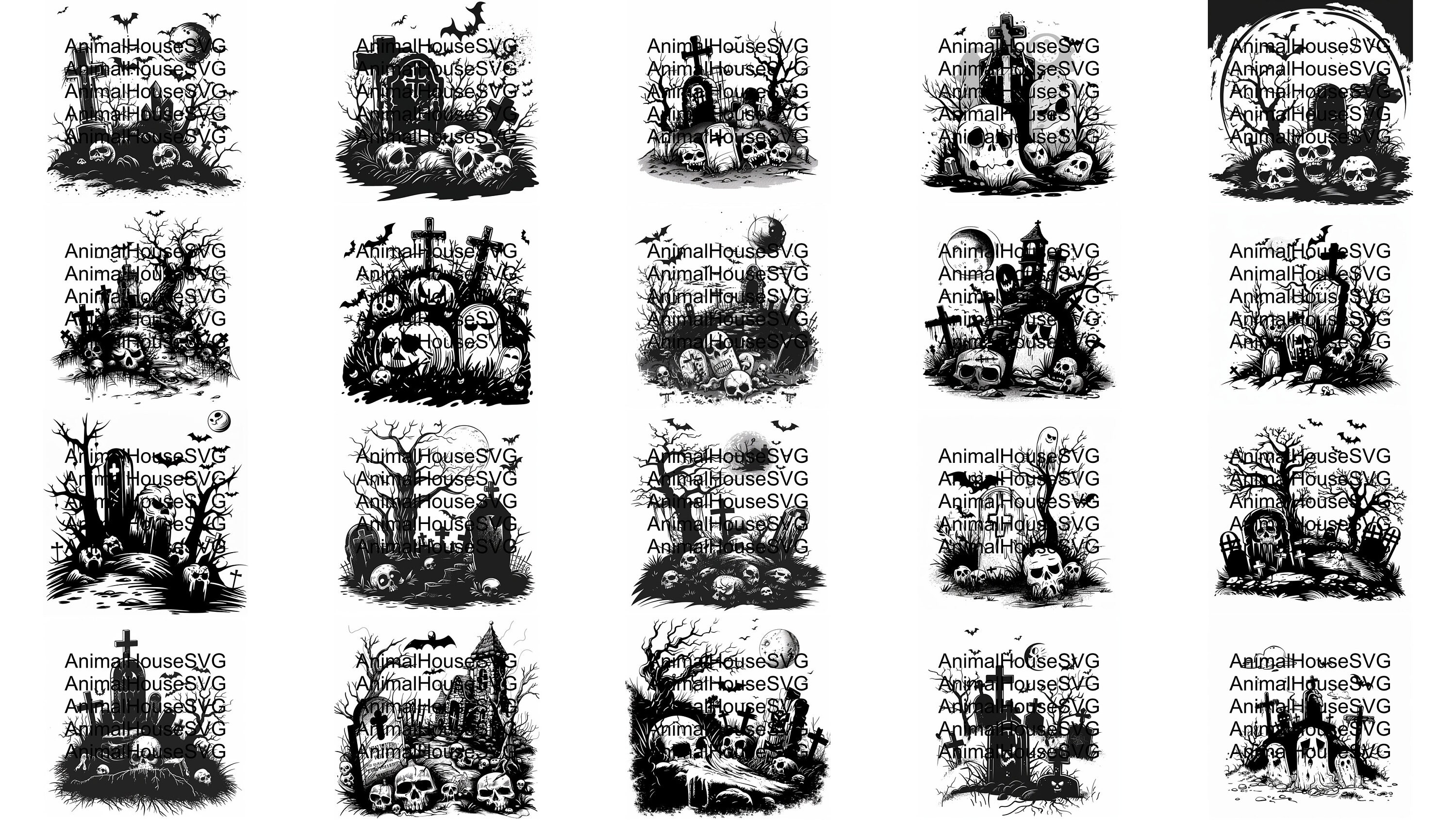 Halloween Graveyard SVG Pack 112 Unique Designs. Graveyard SVG ...