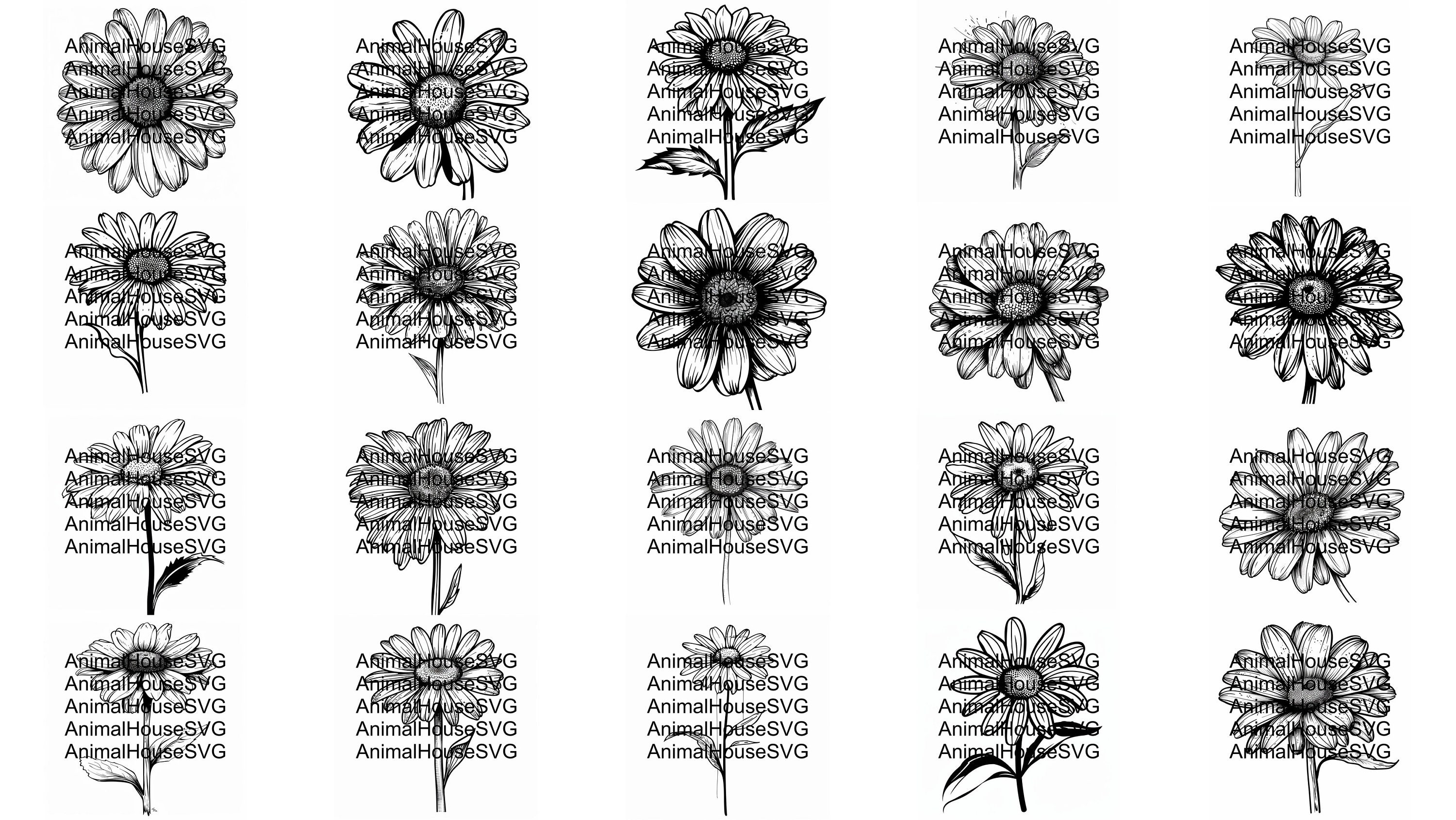 Daisy Flower SVG Pack: 172 Unique Designs (digital Download) - Etsy