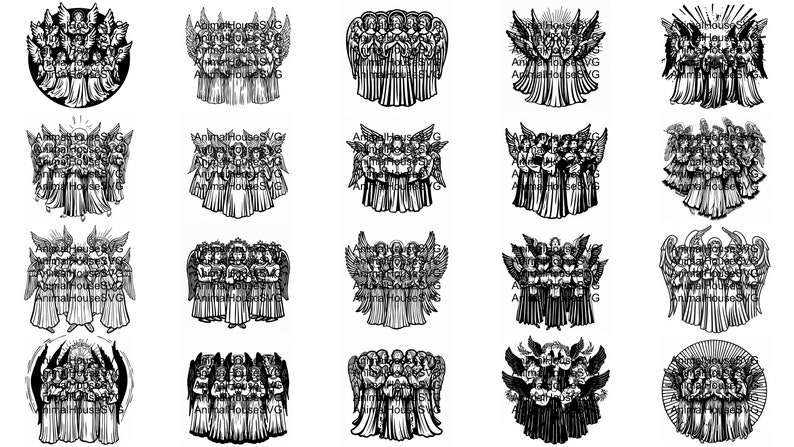 Christmas Angels SVG Pack: 132 Unique Designs (digital Download) - Etsy