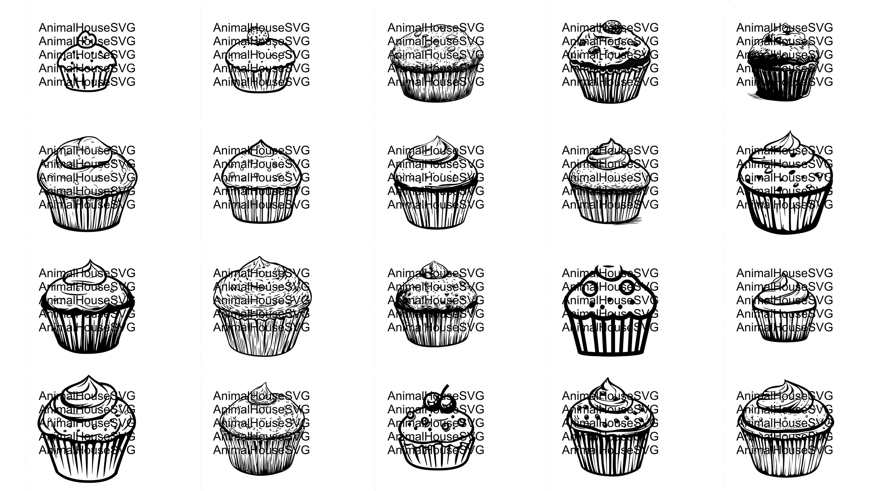 Muffin SVG Pack: 58 Unique Designs (digital Download) - Etsy