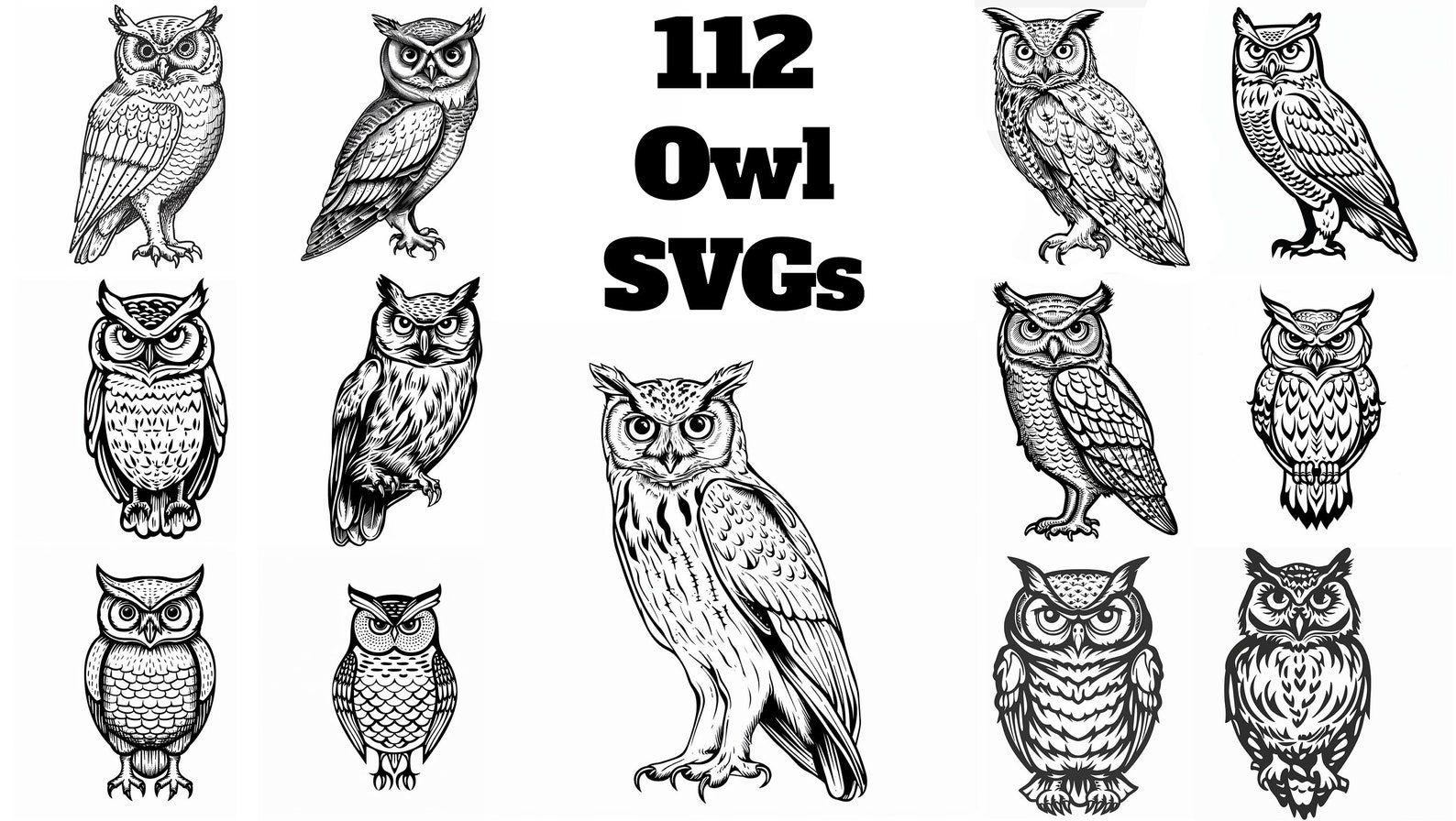 Owl SVG Bundle: 112 Unique Designs for Cricut, CNC (digital Download ...