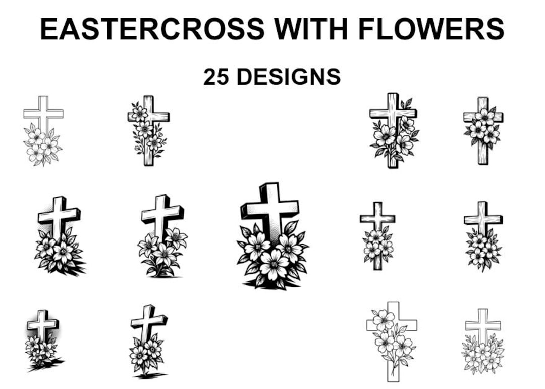 Easter Cross SVG Bundle: Floral Laser Cut Files, Cricut, Glowforge - Etsy