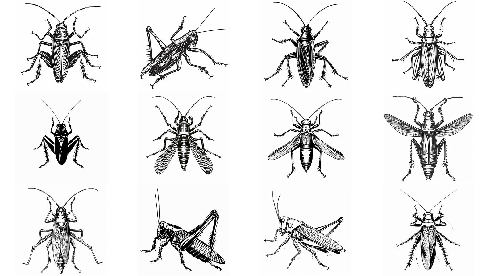 Cricket SVG Pack: 92 Unique Insect Designs (digital Download) - Etsy