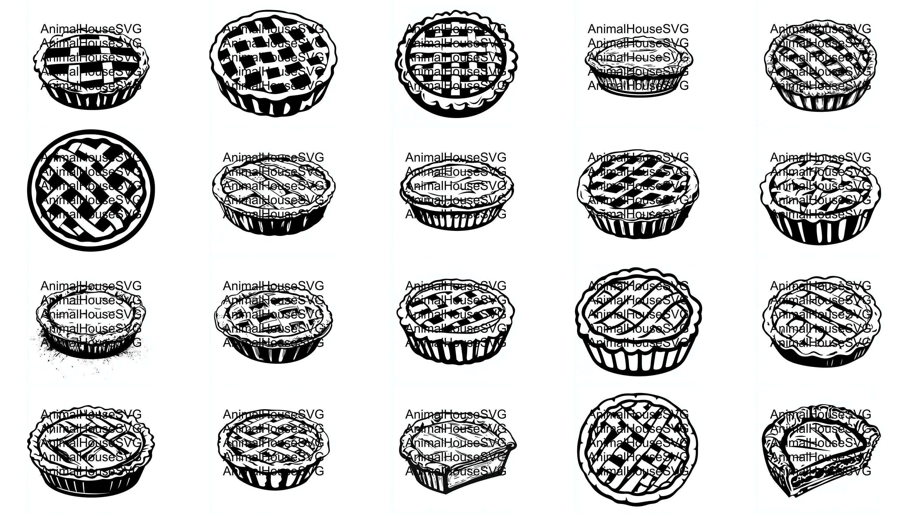 Pie SVG Pack: 220 Unique Designs (digital Download) - Etsy