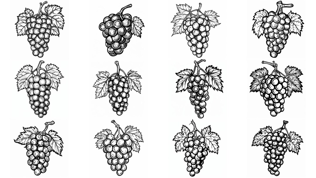 Grape SVG Pack 100 Designs. Grape SVG, Grape, Cricut SVG, Fruit ...