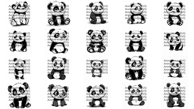 Cute Panda SVG Pack 107 Unique Designs. SVG, JPG,, Cricut Svg, Cnc ...