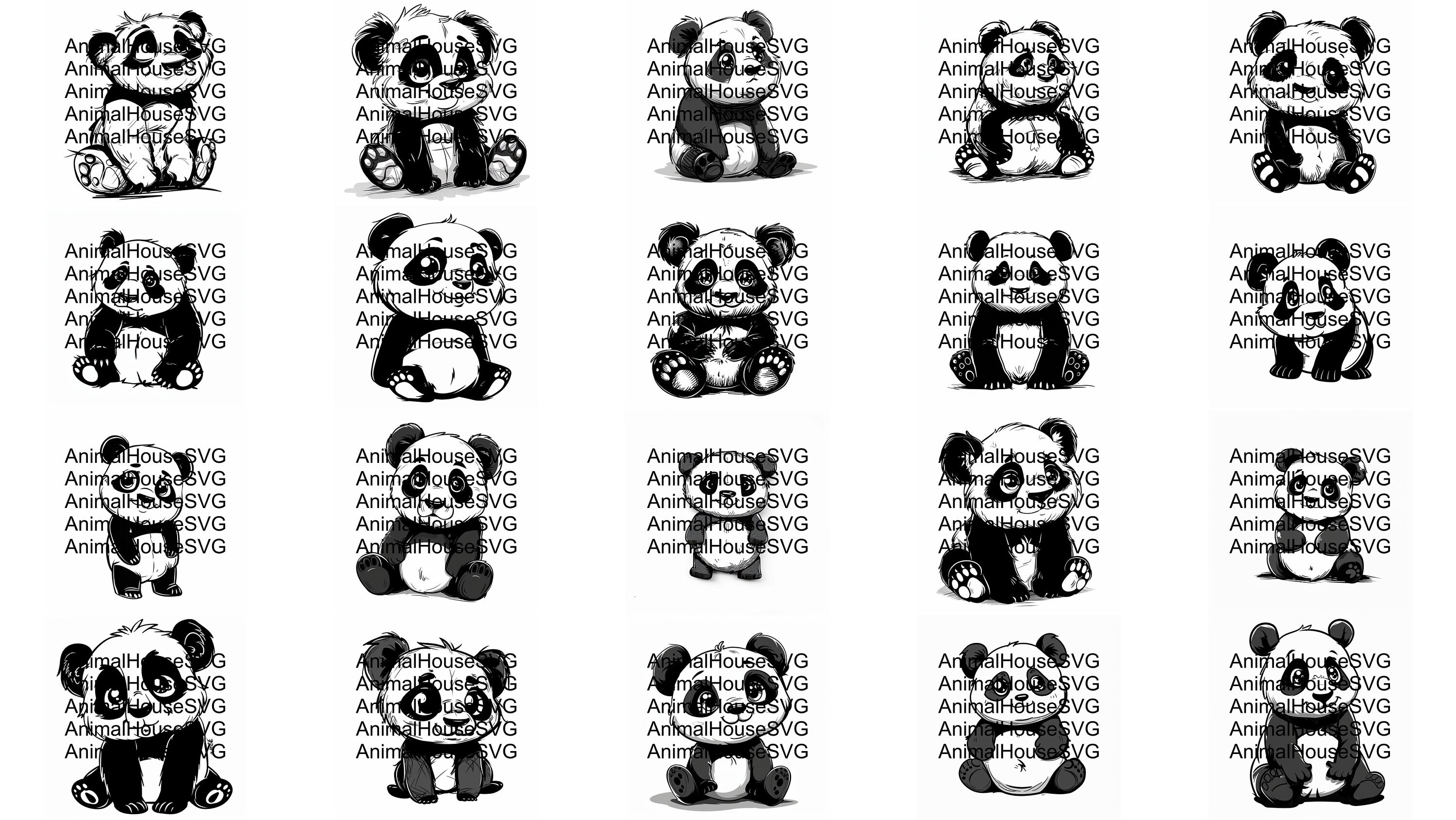 Cute Panda SVG Pack 107 Unique Designs. SVG, JPG,, Cricut Svg, Cnc ...
