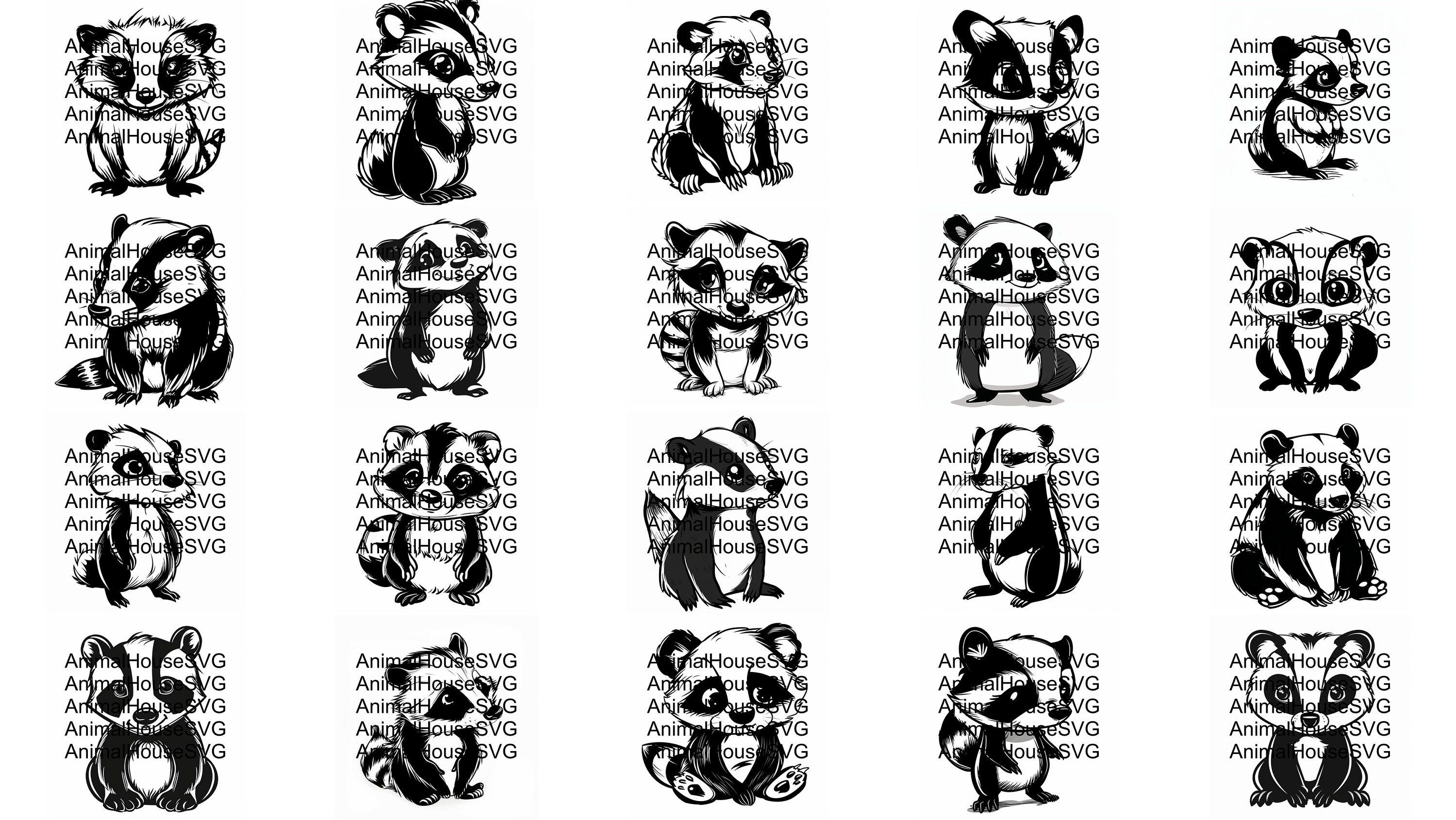 Cute Badger SVG Pack 112 Designs. Cute Badger SVG, Cute Badger PNG ...