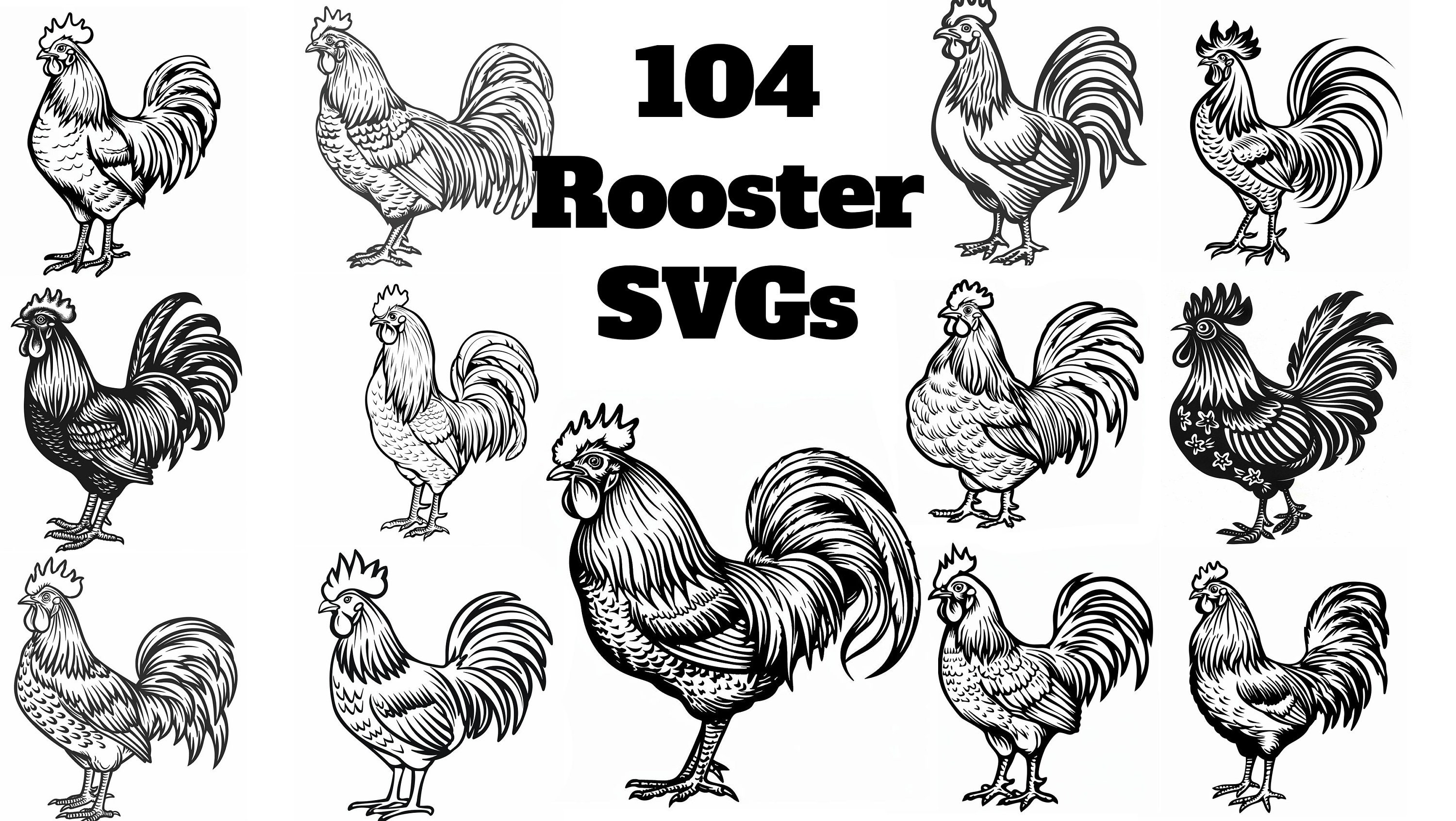 Rooster SVG Pack 100+ Unique Designs. SVG, JPG, Cricut Svg, Cnc ...