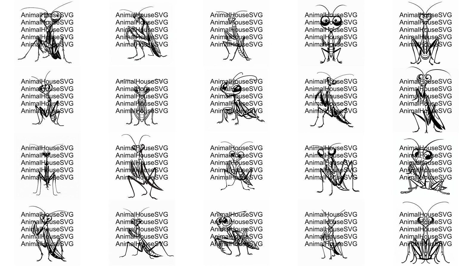 Cute Praying Mantis SVG Pack 100 Unique Designs. Praying Mantis SVG ...