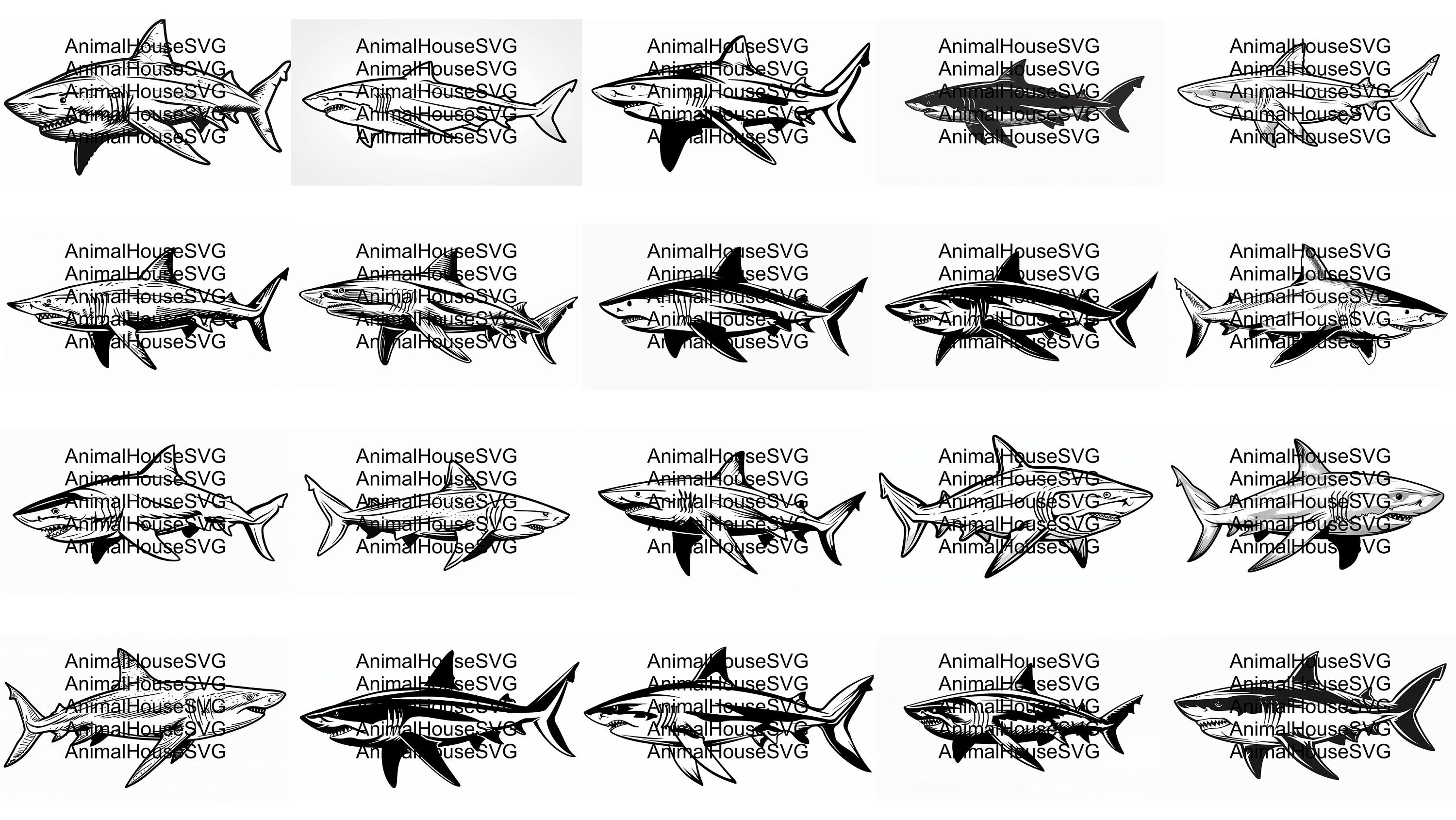 Shark SVG Bundle: 104 Unique Designs (digital Download) - Etsy