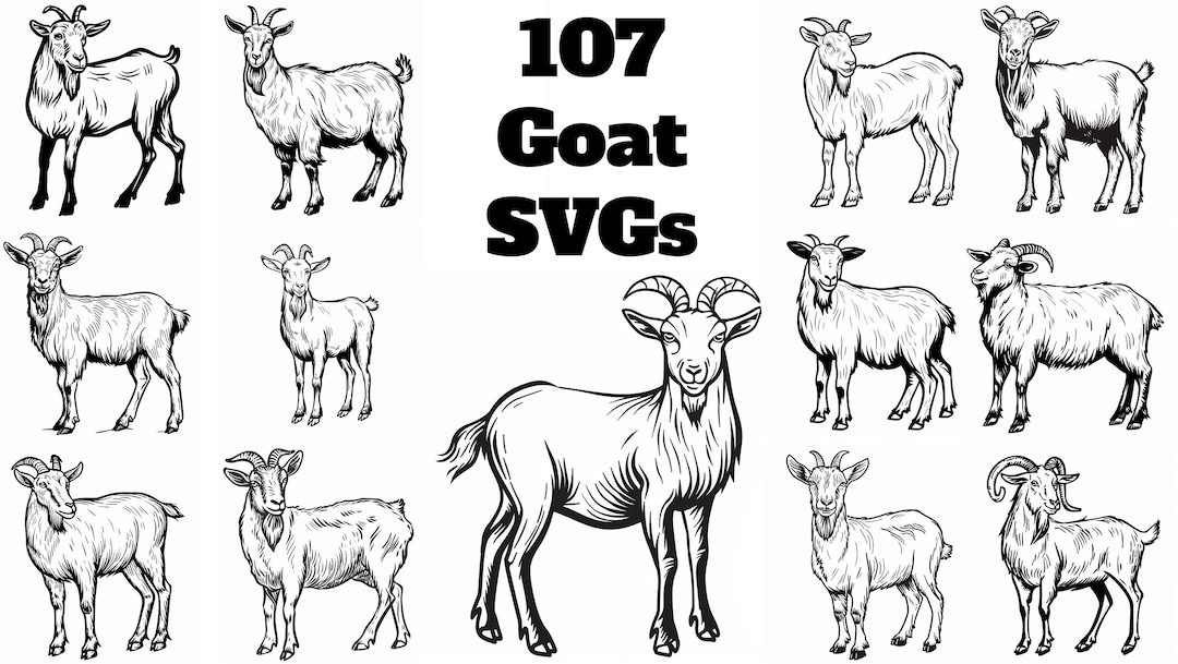 Goat SVG Pack 100+ Unique Designs. SVG, JPG, Cricut Svg, Cnc, Lasercut ...