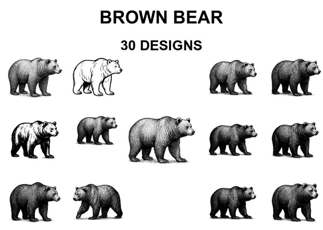 Brown Bear SVG Bundle – 30 Laser Cut Files | CNC, Cricut, Glowforge ...
