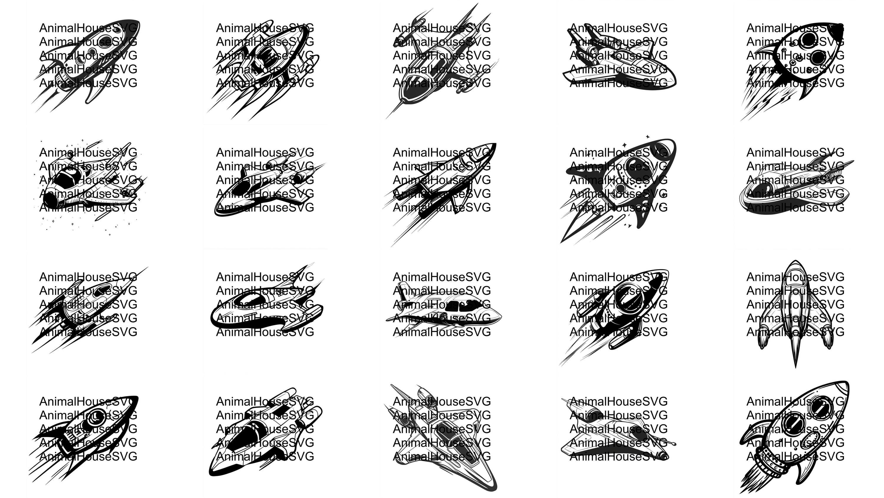 Spaceships SVG Pack: 93 Spacecraft Designs (digital Download) - Etsy