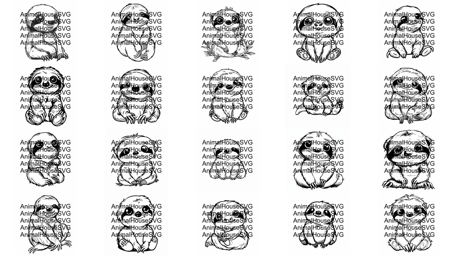 Cute Sloth SVG Pack 132 Designs. Cute Sloth SVG, Cute Sloth PNG, Cricut ...