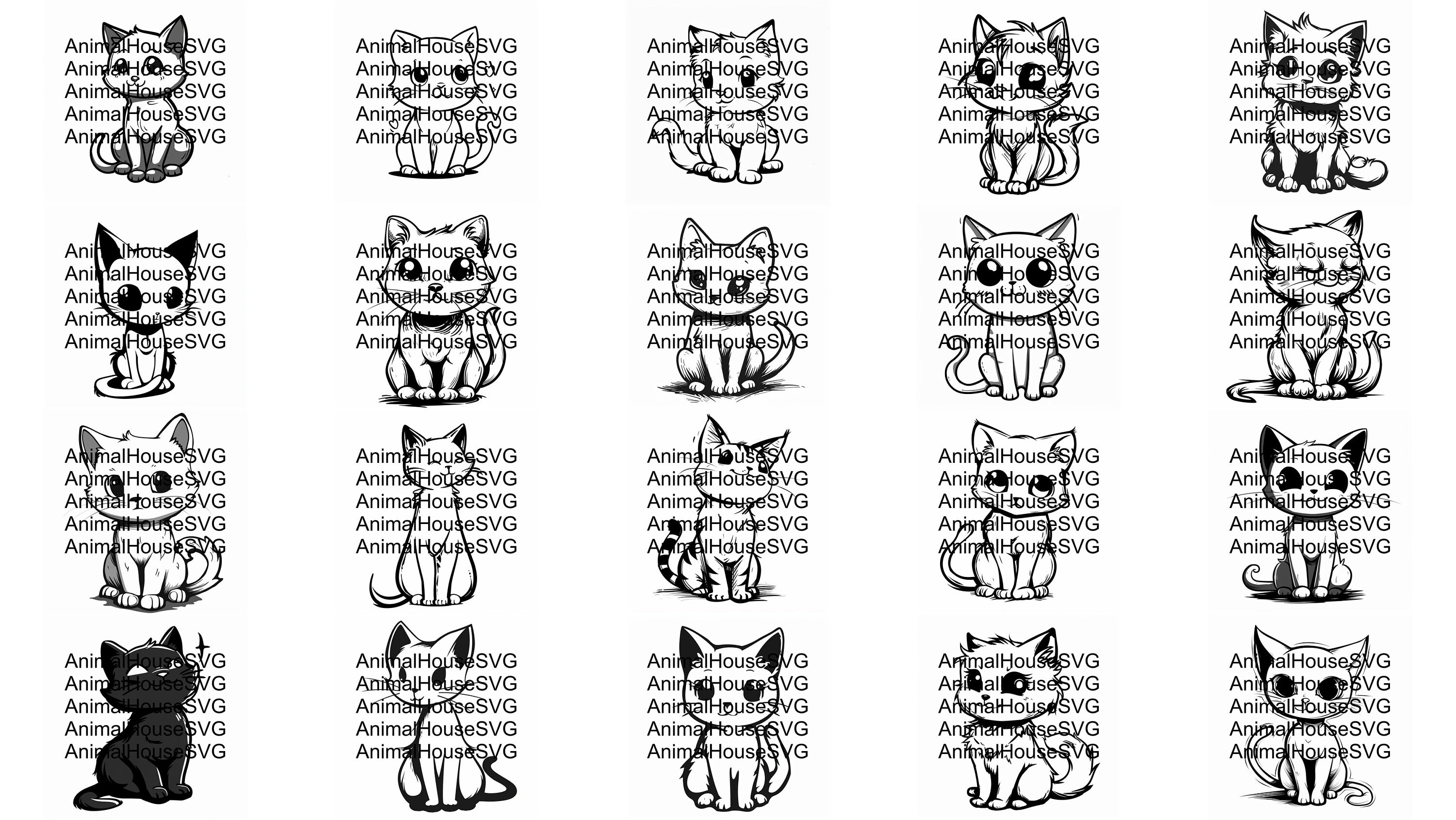 Cute Cat SVG Pack 127 Unique Designs. SVG, JPG,, Cricut Svg, Cnc ...