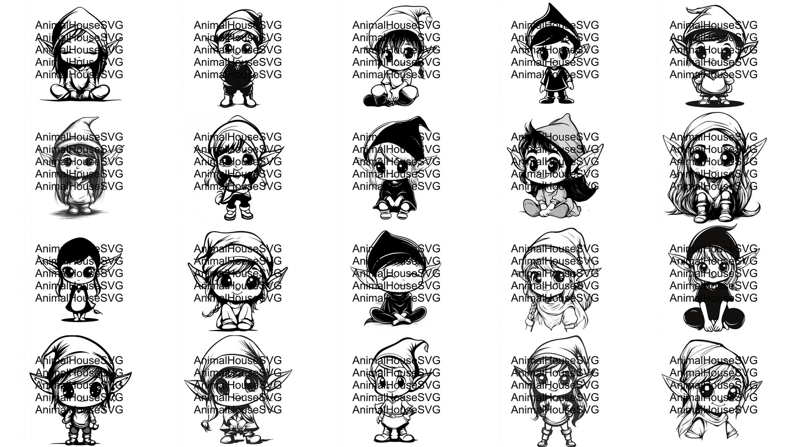 Elf SVG Pack 96 Designs. Elf SVG, Elf PNG, Laser Svg, Elf, Clip Art ...