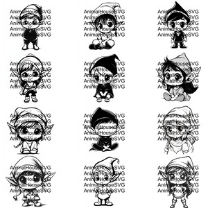 Elf SVG Pack 96 Designs. Elf SVG, Elf PNG, Laser Svg, Elf, Clip Art ...