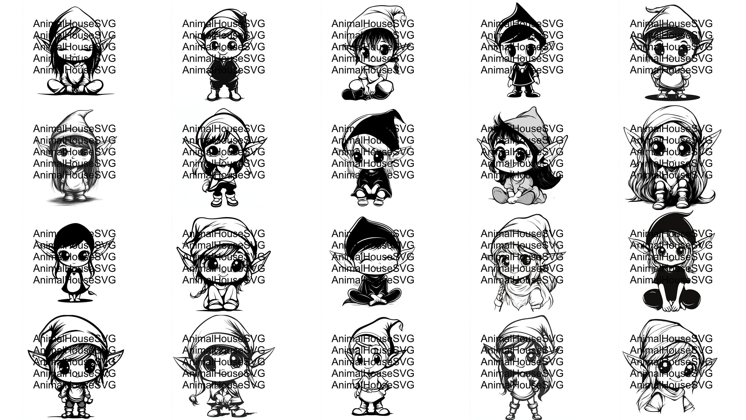 Elf SVG Pack 96 Designs. Elf SVG, Elf PNG, Laser Svg, Elf, Clip Art ...