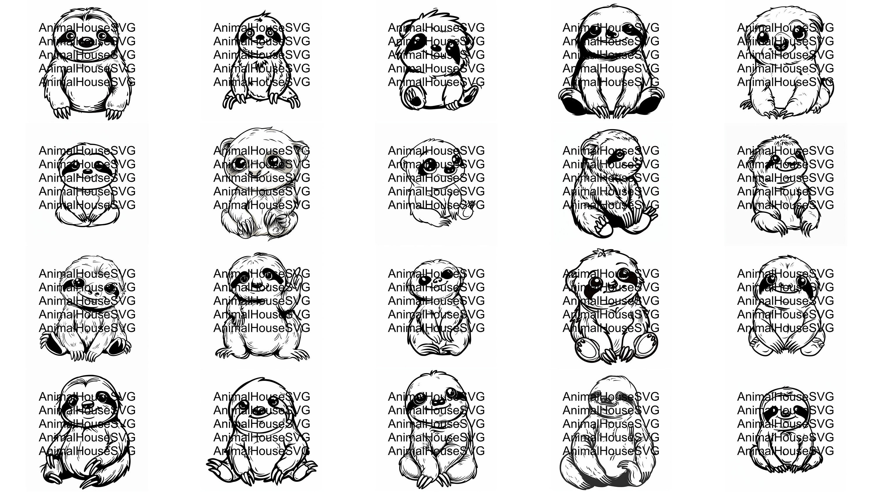 Cute Sloth SVG Pack 132 Designs. Cute Sloth SVG, Cute Sloth PNG, Cricut ...