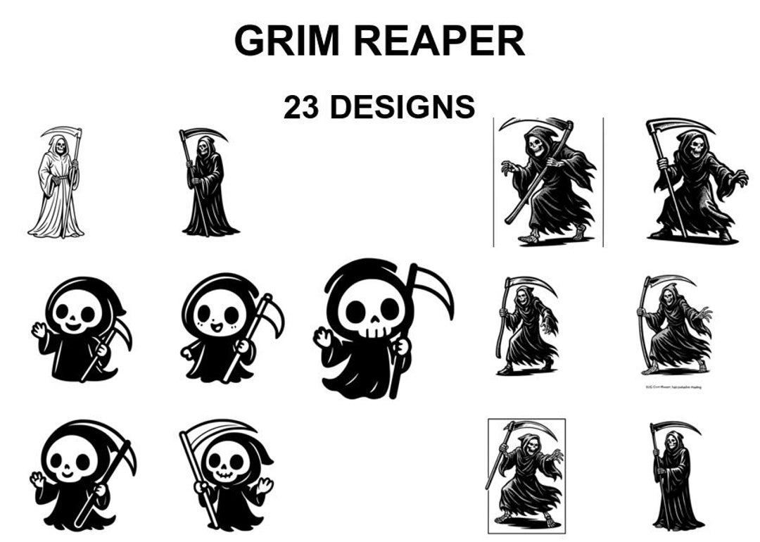 Grim Reaper SVG Bundle: Laser Cut Files for Cricut, CNC, Sublimation - Etsy