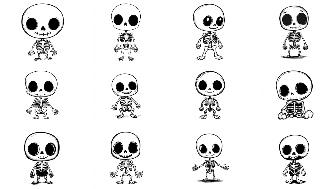 Cute Skeleton SVG Pack 112 Designs. Cute Skeleton SVG, Cute Skeleton ...