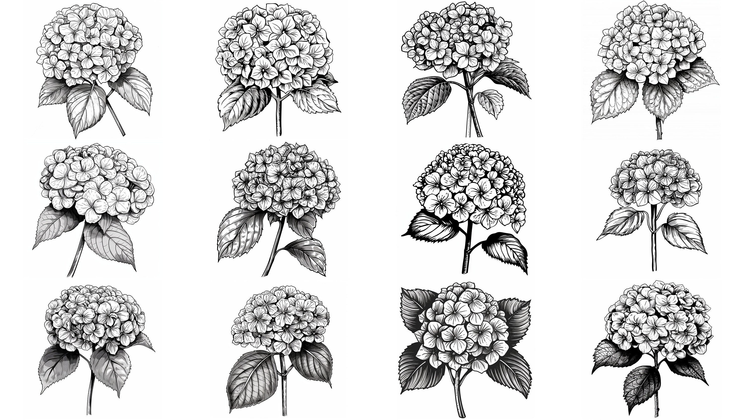 Hydrangea Flower SVG Pack: 108 Unique Designs (digital Download) - Etsy